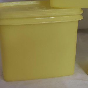 Tupperware | Kitchen | Vintage Tupperware Yellow Rectangle With Lids ...
